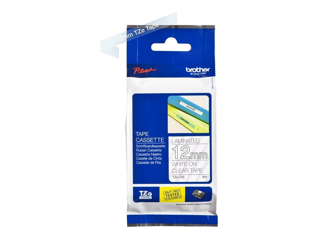 Brother TZe-135 - laminated tape - 1 cassette(s) - Roll (1.2 cm x 8 m ...