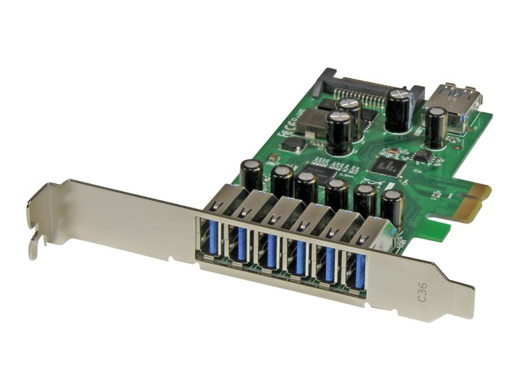 StarTech.com 7 Port PCI Express USB 3.0 Card - Standard & Low-Profile ...