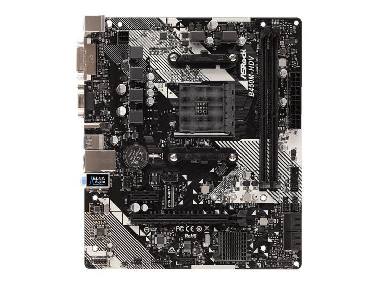 ASRock B450M-HDV R4.0 - motherboard - micro ATX - Socket AM4 - AMD B450 ...
