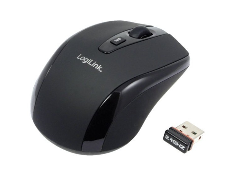 LogiLink Maus Optical Wireless 2.4 GHz Mini - mouse - 2.4 GHz - black ...